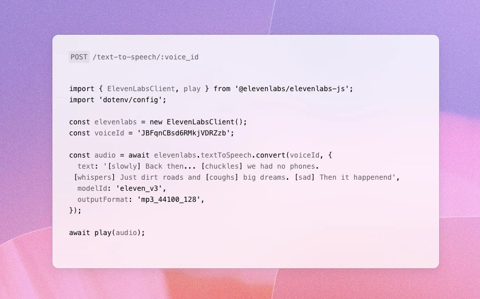Eleven v3 (alpha), now available in the API | ElevenLabs