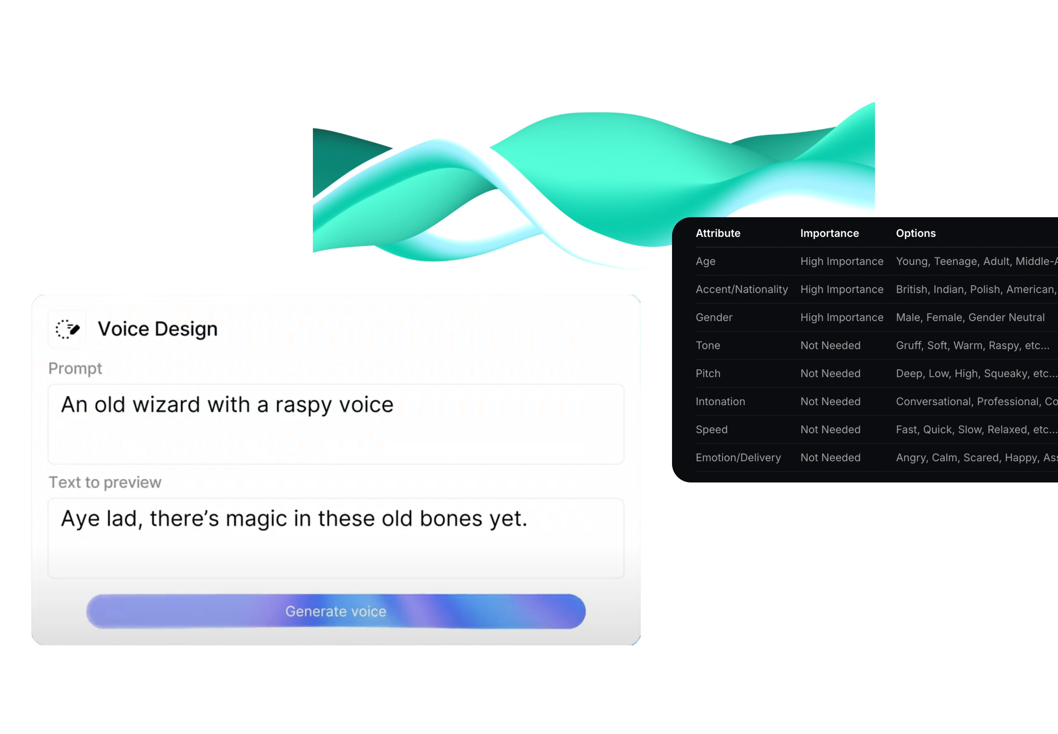 AI Voice Design - Generate Unique Voices from Text Prompts | ElevenLabs