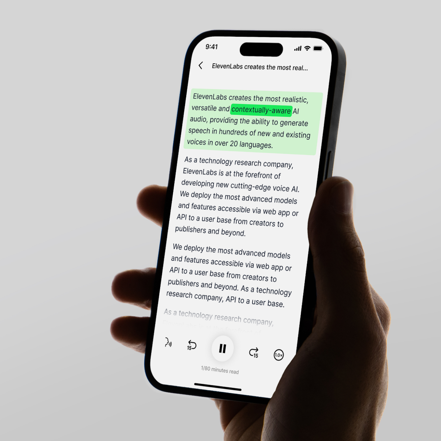 ElevenLabs — Introducing the ElevenLabs Reader App | ElevenLabs