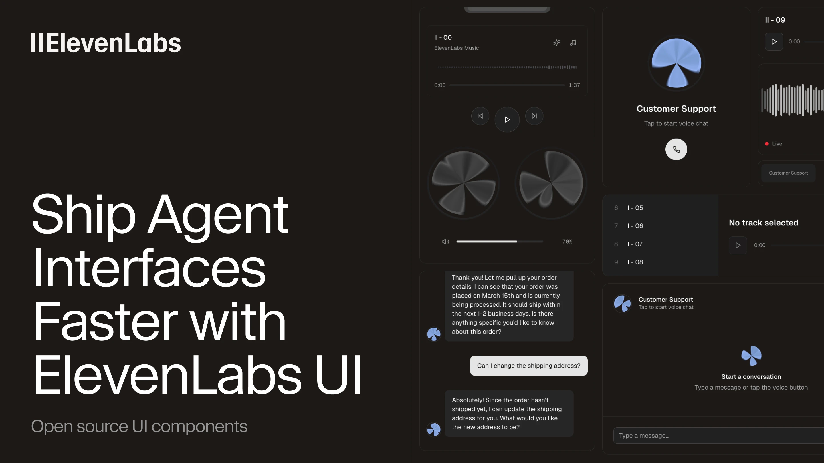 ElevenLabs UI: Open-source agent components for the web